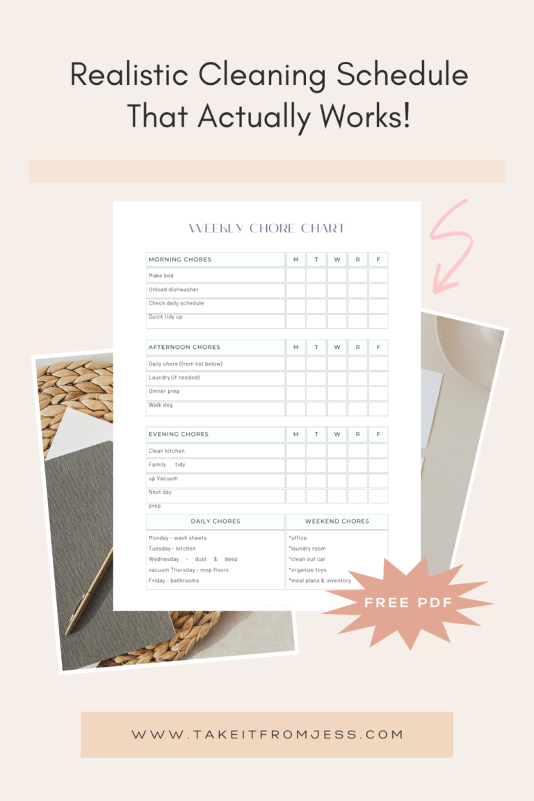 A Realistic Cleaning Schedule That Actually Works - Take It From Jess